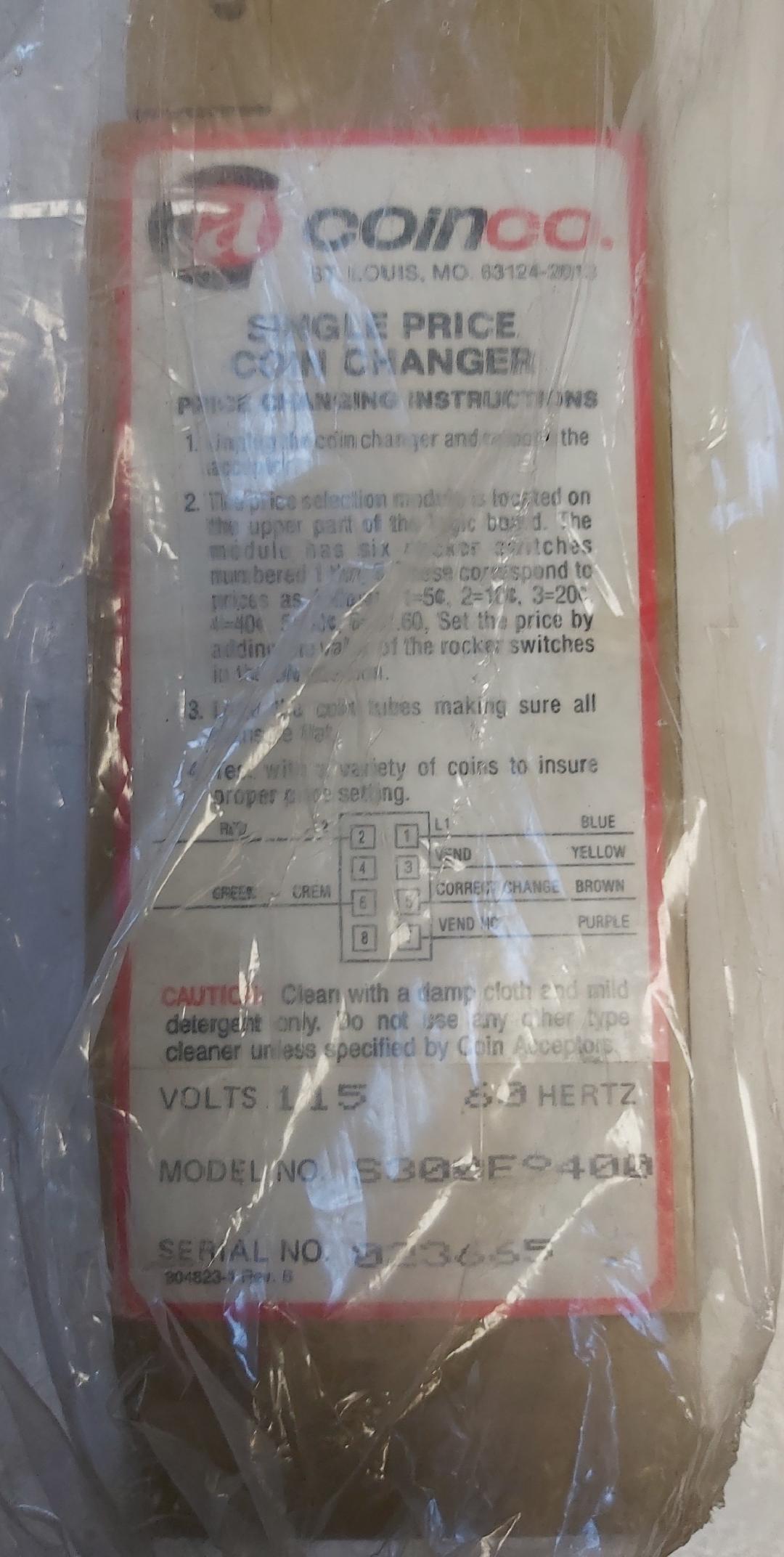 COINCO MAG S300E9400 Coin Mech Changer (7737) - FREE SHIPPING | COIN-OP ...