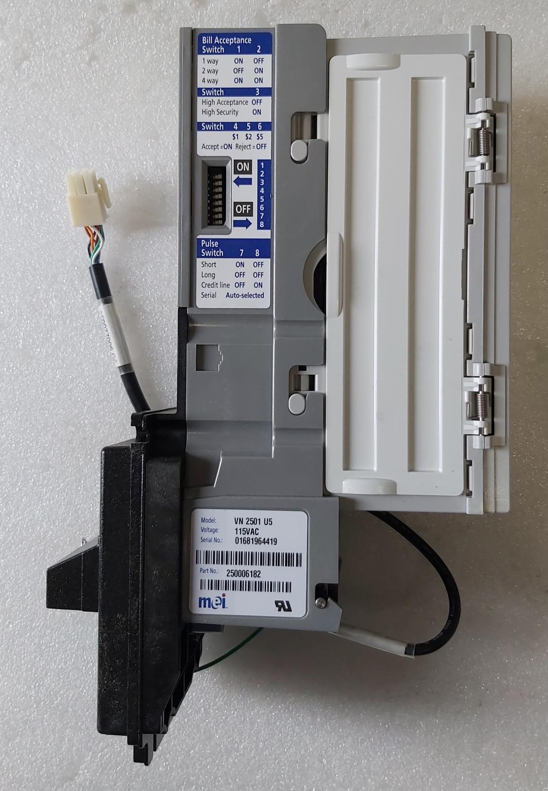 MARS MEI VN 2501 U5 Bill Validator Acceptor DBA P/N 250006182 (7055 ...