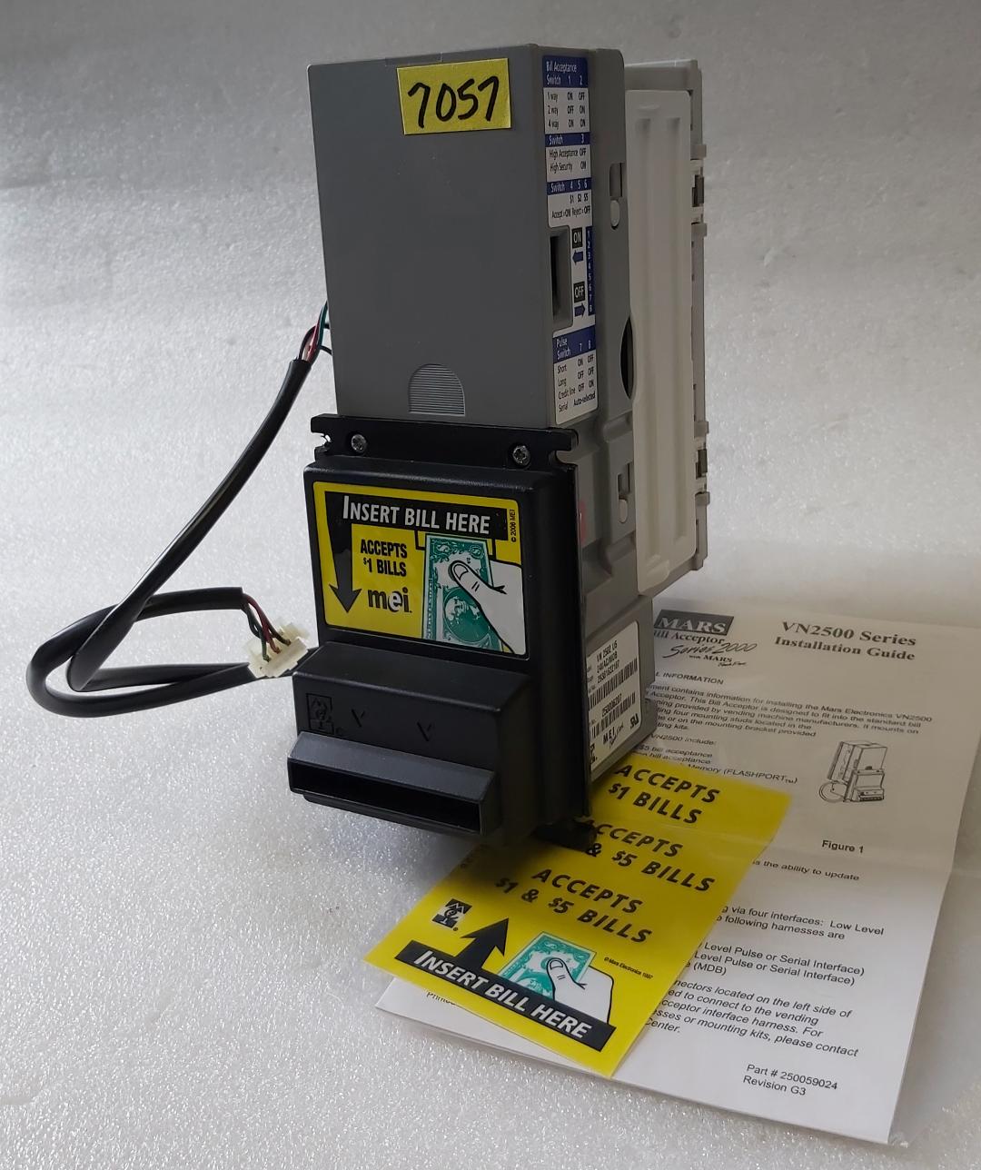 MARS MEI VN 2502 U5 24V Bill Validator Acceptor DBA P/N 250006207 ...