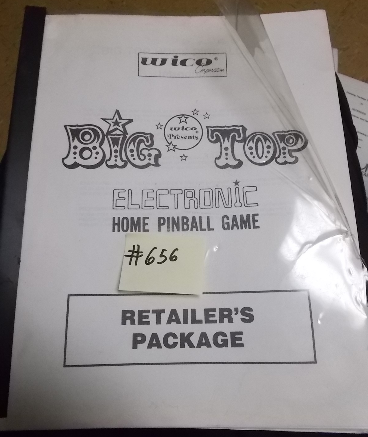 BIG TOP ELECTRONIC HOME Pinball Machine Game RETAILER'S PACKAGE#656 for ...