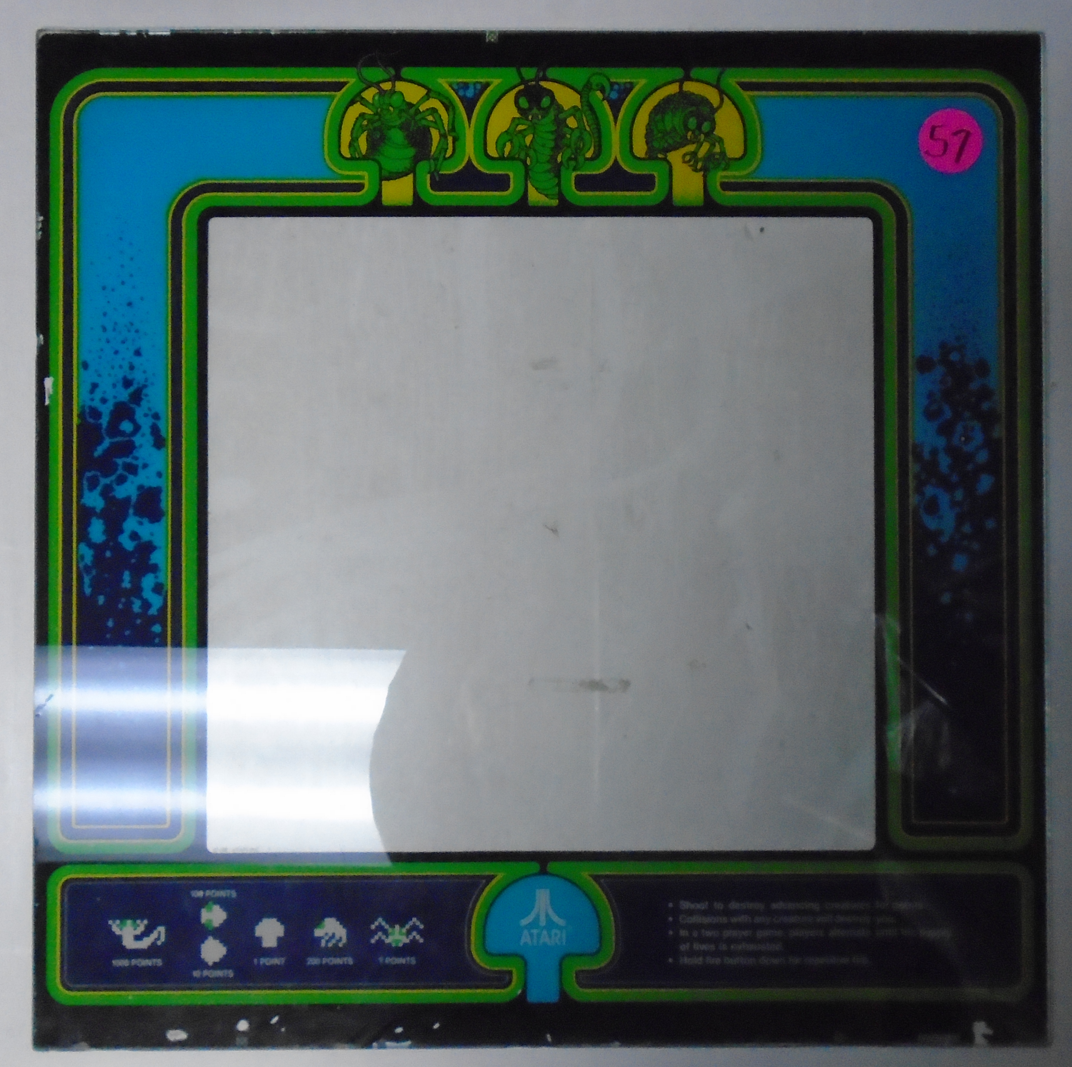 CENTIPEDE Arcade Machine Game Glass Marquee Bezel Artwork Graphic #57 ...