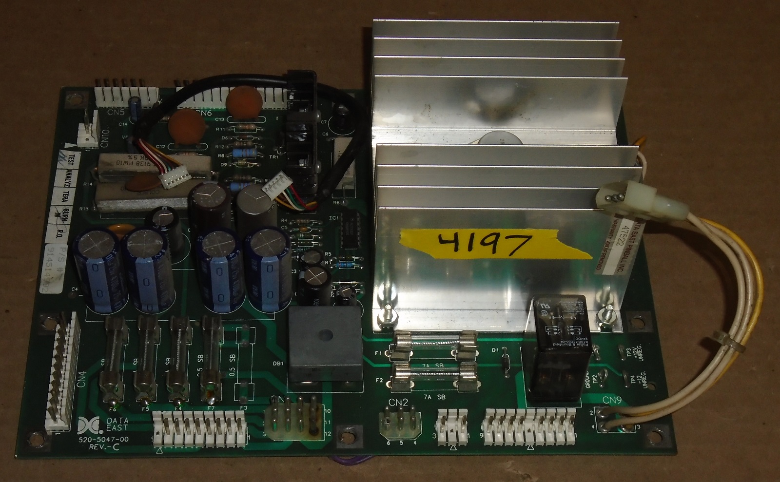 DATA EAST Pinball Machine Game PCB Printed Circuit POWER SUPPLY Board ...