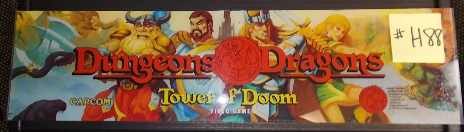 DUNGEONS & DRAGONS TOWER OF DOOM Arcade Machine Game Overhead Marquee ...