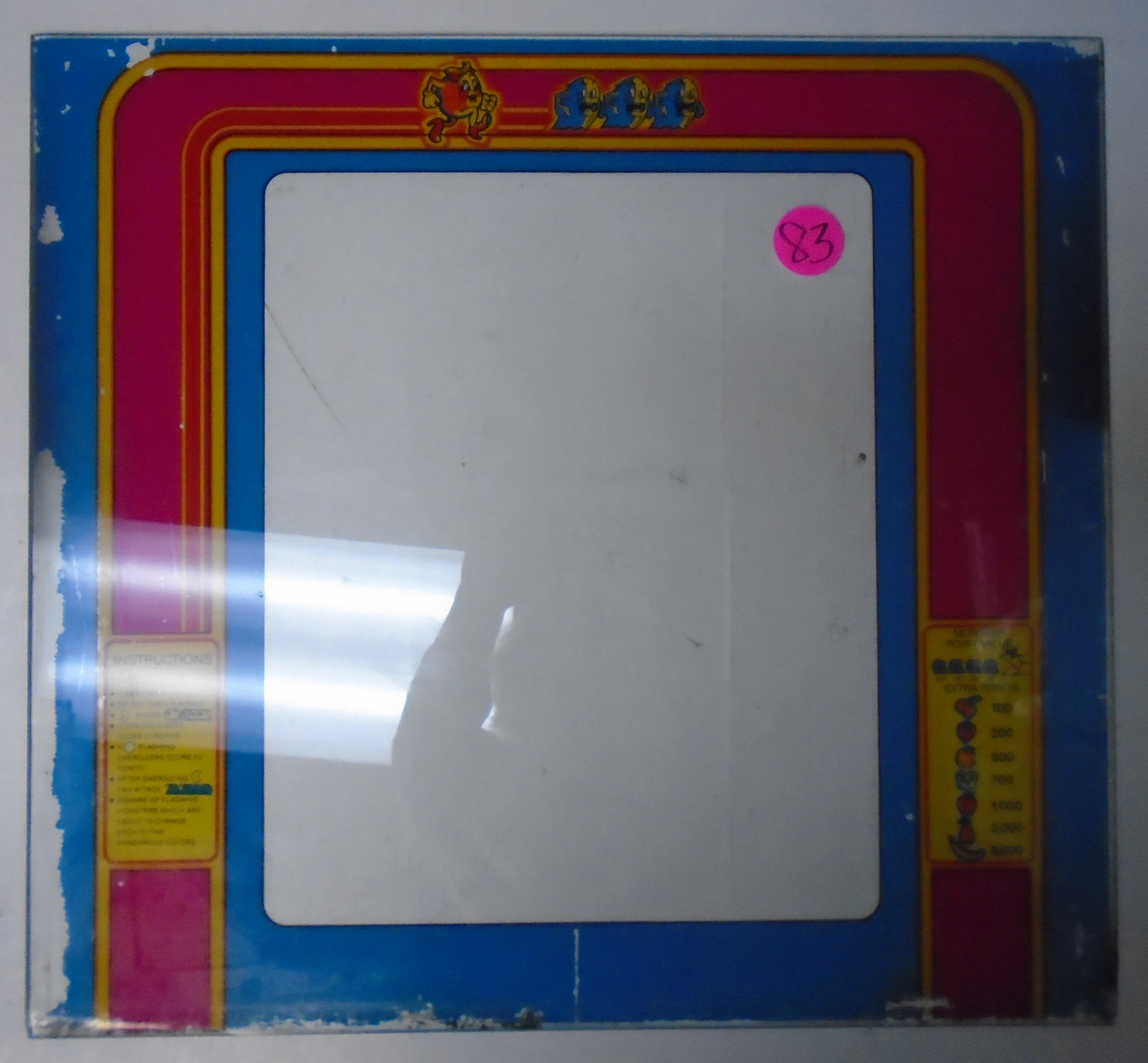 MS. PAC-MAN Arcade Machine Game Glass Marquee Bezel Artwork Graphic #83 ...