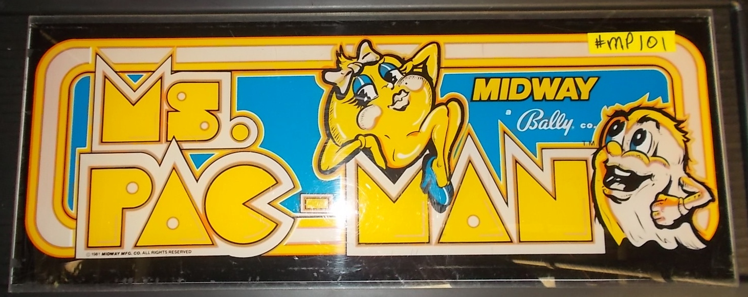 MS. PAC-MAN PACMAN Arcade Machine Game Overhead Marquee Header for sale ...