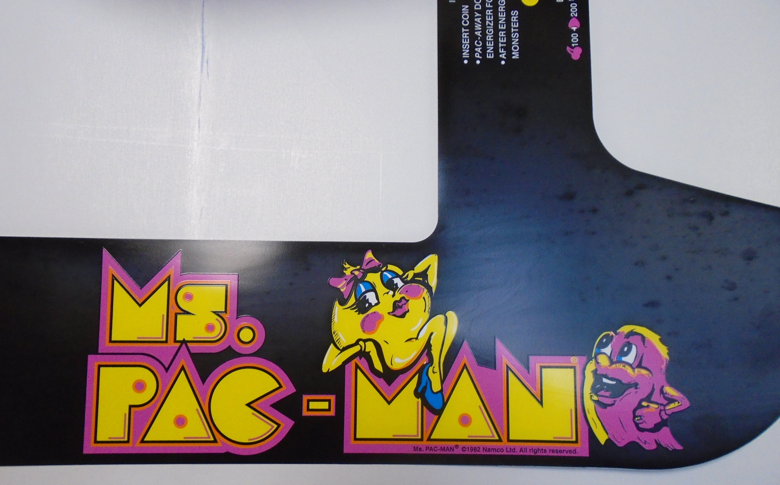 MS. PACMAN Video Arcade Game Machine Cocktail Table Overlay - NEW / OLD ...