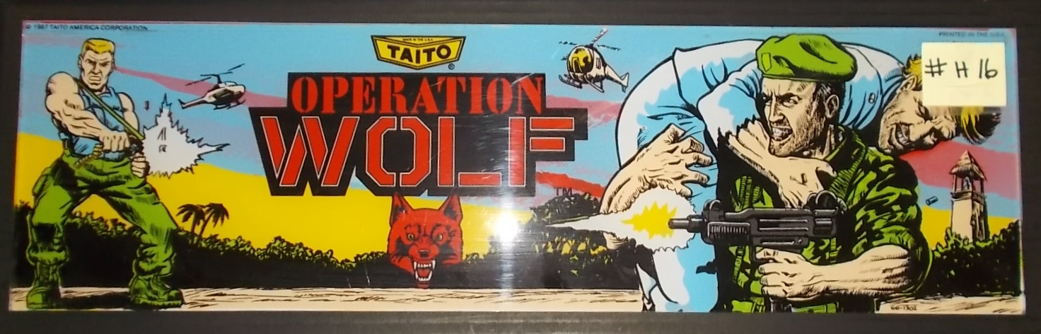 OPERATION WOLF Arcade Machine Game Overhead Header for sale by TAITO ...