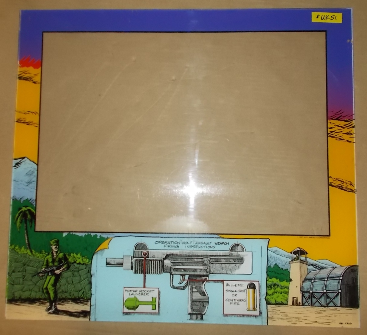 OPERATION WOLF Arcade Machine Game Plexiglass Marquee Graphic Artwork ...