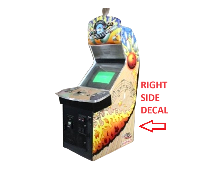 NAMCO ROCKIN' BOWL-O-RAMA Arcade - LEFT & RIGHT SIDE CABINET DECAL SET ...