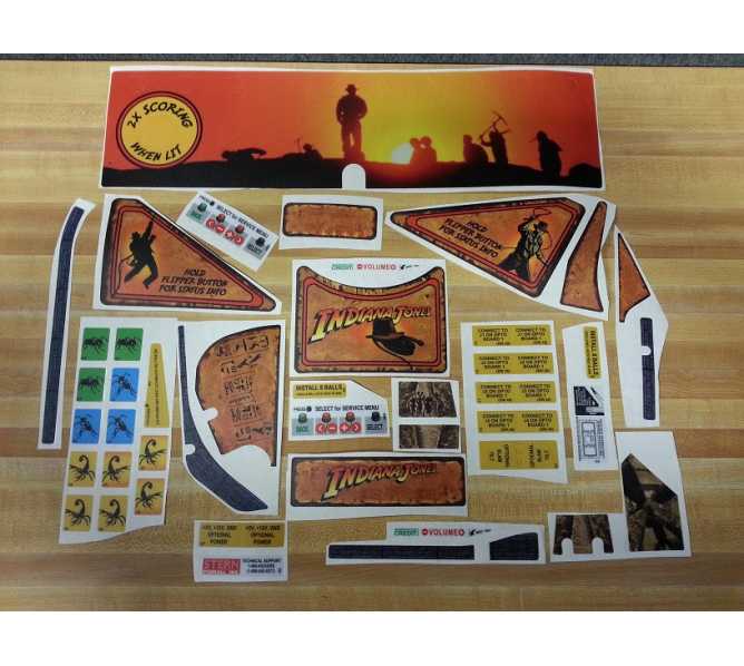 INDIANA JONES Pinball Machine Game Cabinet Art Decal Set by Stern #803 ...